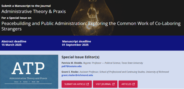On My Desk: Call for Abstracts—Peace and Public Administration - PA ...